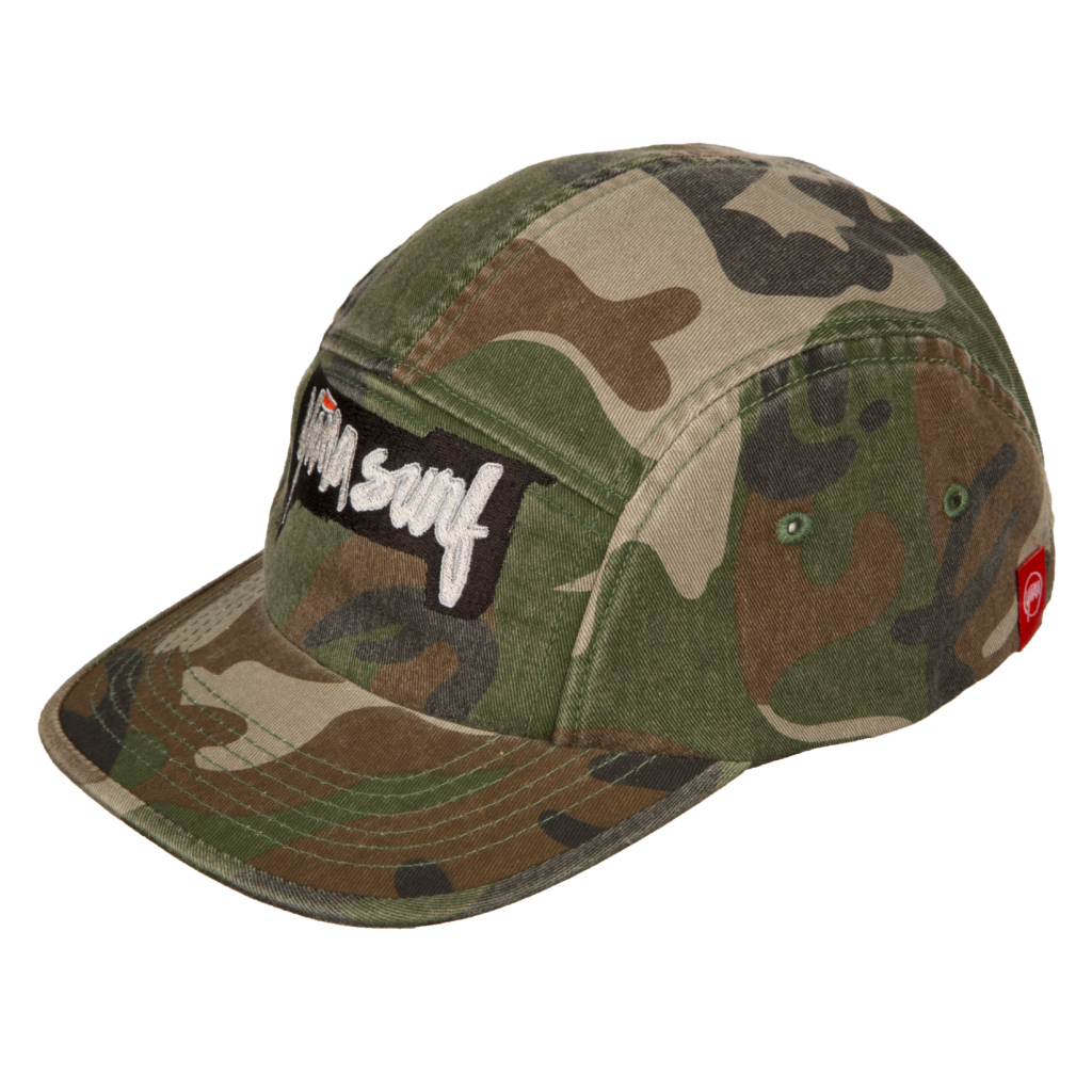 Camo Hat Script Yana Surf Enlightened Balsa Wood Surfboards